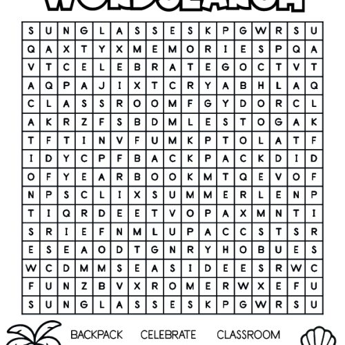 Last Day of School Coloring Page and Word Search | Welcome Summer ...